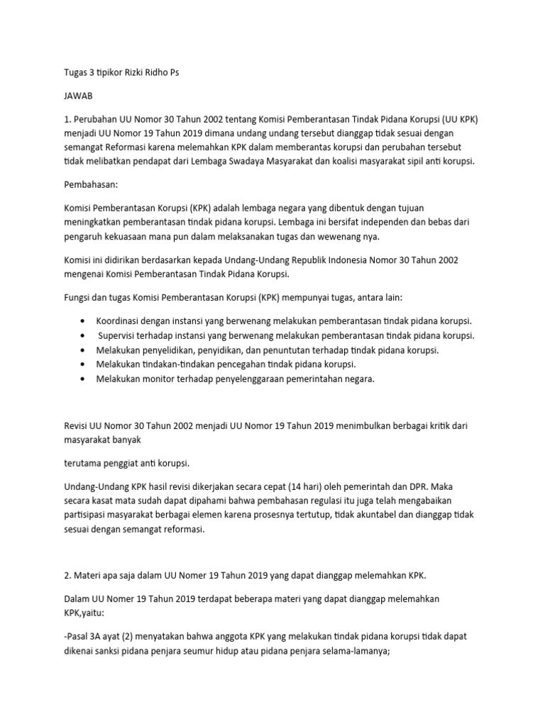 Tugas 3 Tipikor Rizki | PDF