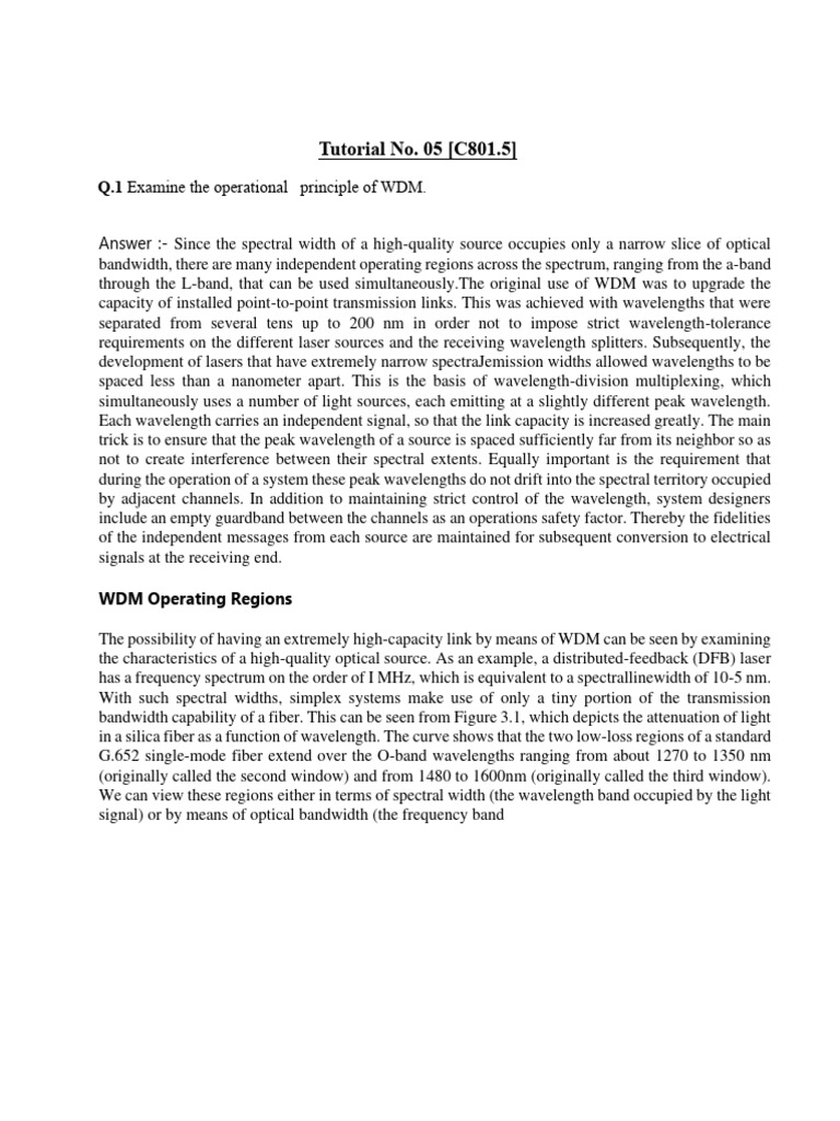 Assignment OFC EC | PDF | Wavelength Division Multiplexing | Signal To Noise Ratio
