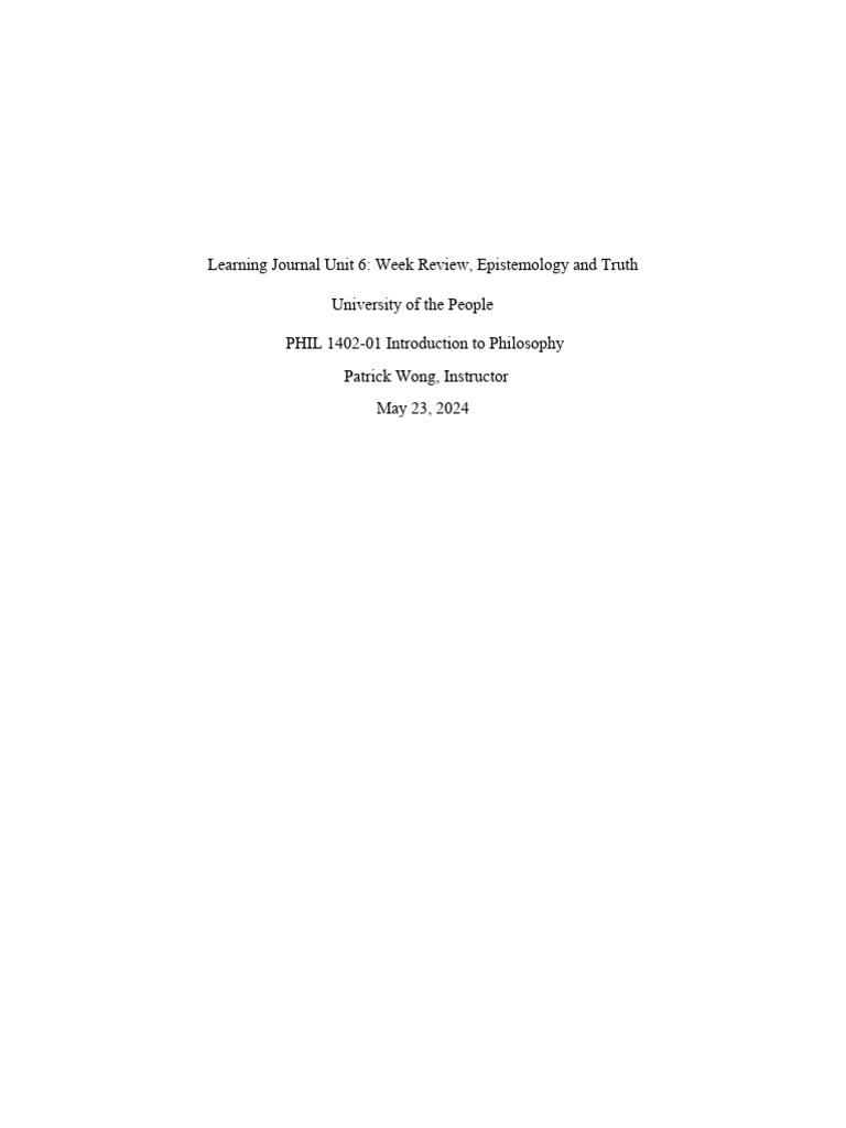 Epistemology and Truth Exploration | PDF | Knowledge | Epistemology