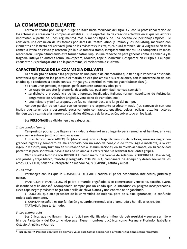 15 Teatro Renacentista | PDF | Commedia Dell'arte