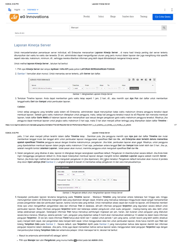 Laporan Kinerja Server | PDF