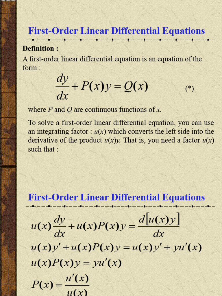 PD Tingkat 1 Dan PD Bernauli | PDF | Equations | Calculus