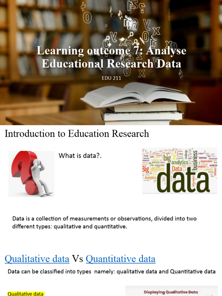 7) Learning Outcome 7 Analyse Educational Research Data | PDF | Mean ...