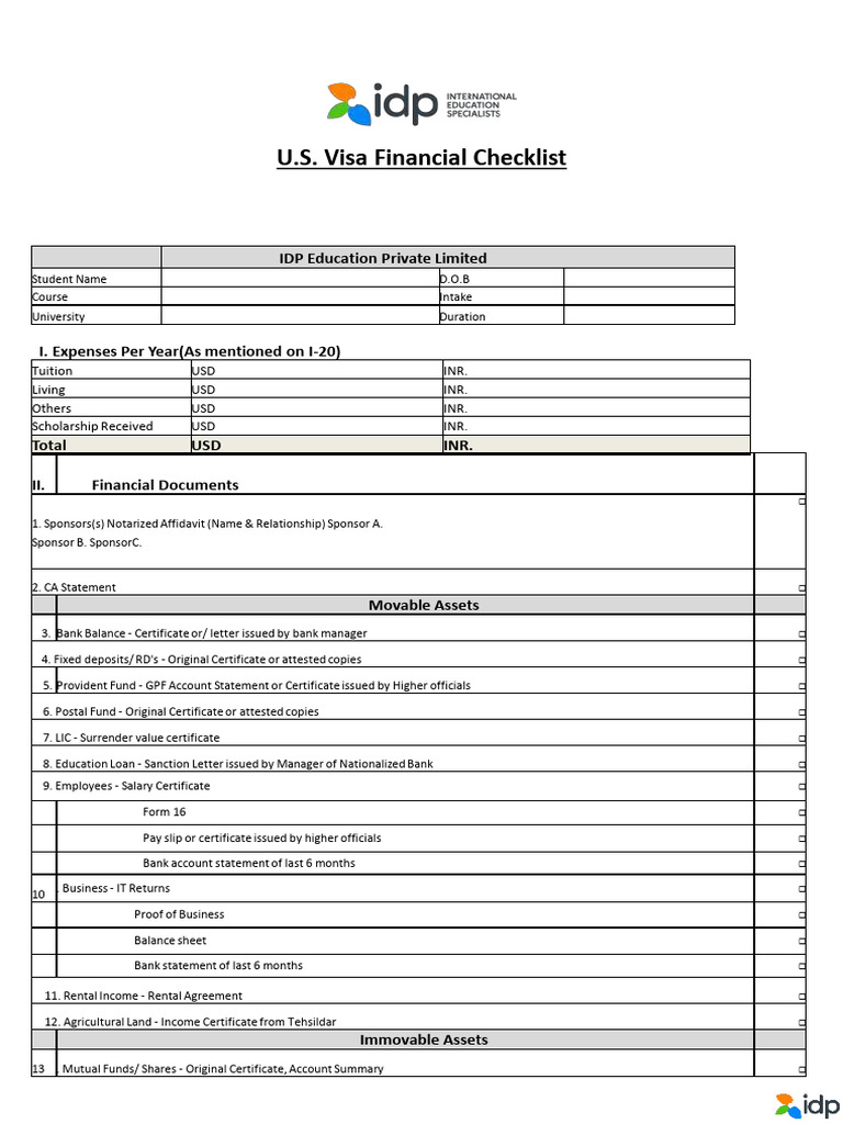 1 4-U S - Financial-Checklist | PDF | Banks | Banking