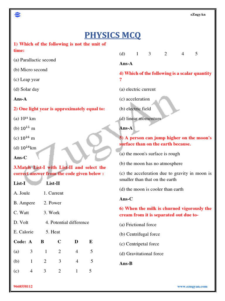 Physics, Chemistry, Biology MCQ For Forester Forest Guard & Li | PDF | Nuclear Physics | Atomic ...