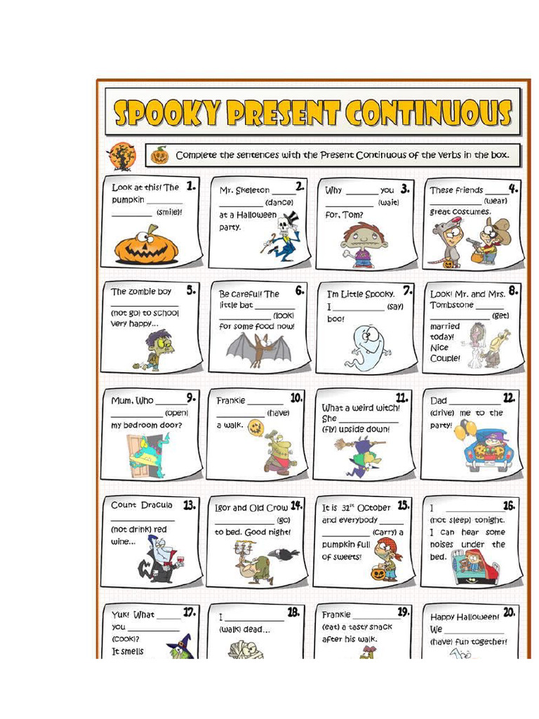 Worksheet Present Continuous | PDF