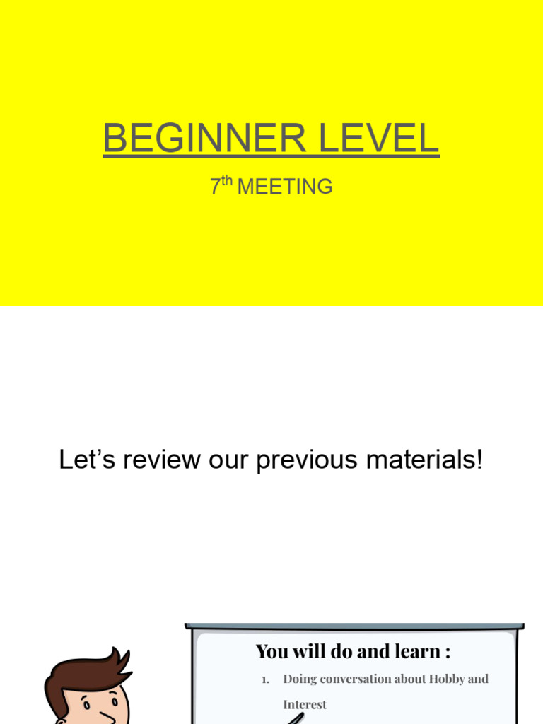 Beginner M7 (Hobby and Interest) | PDF | Hobbies | Leisure