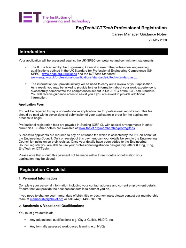EngTech/ICTTech Registration Guide | PDF | Occupational Safety And Health | Engineering