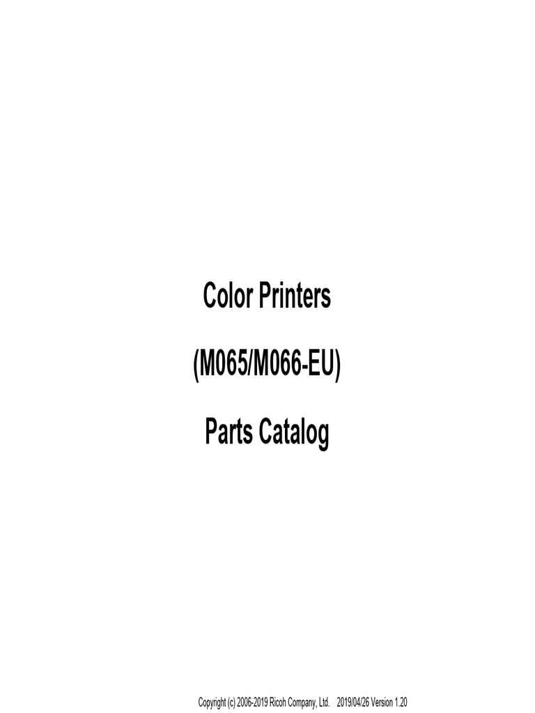 Color Printers (M065/M066-EU) Parts Catalog | PDF | Printer (Computing ...