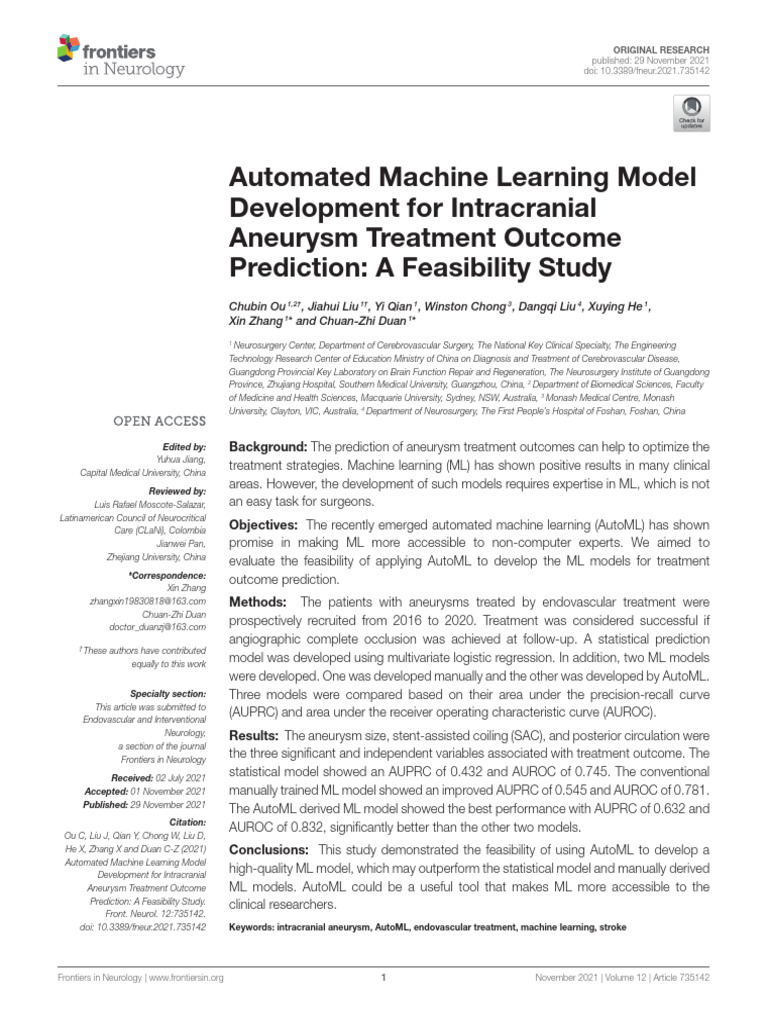 Automated Machine Learning Model Development | PDF | Machine Learning ...