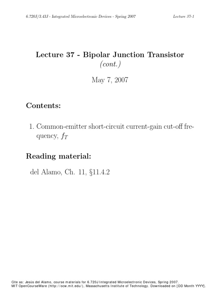 BJT Frequency Response Analysis | PDF | Bipolar Junction Transistor | Transistor