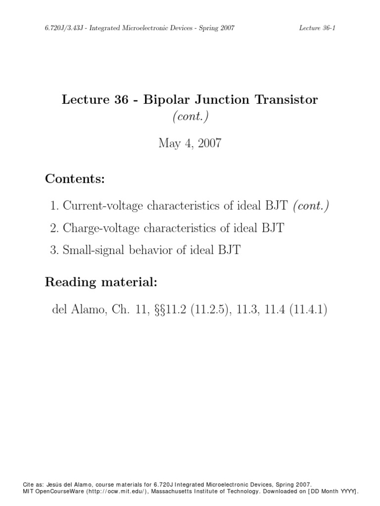 Bipolar Junction Transistor-3 | PDF | Bipolar Junction Transistor | Electrical Equipment