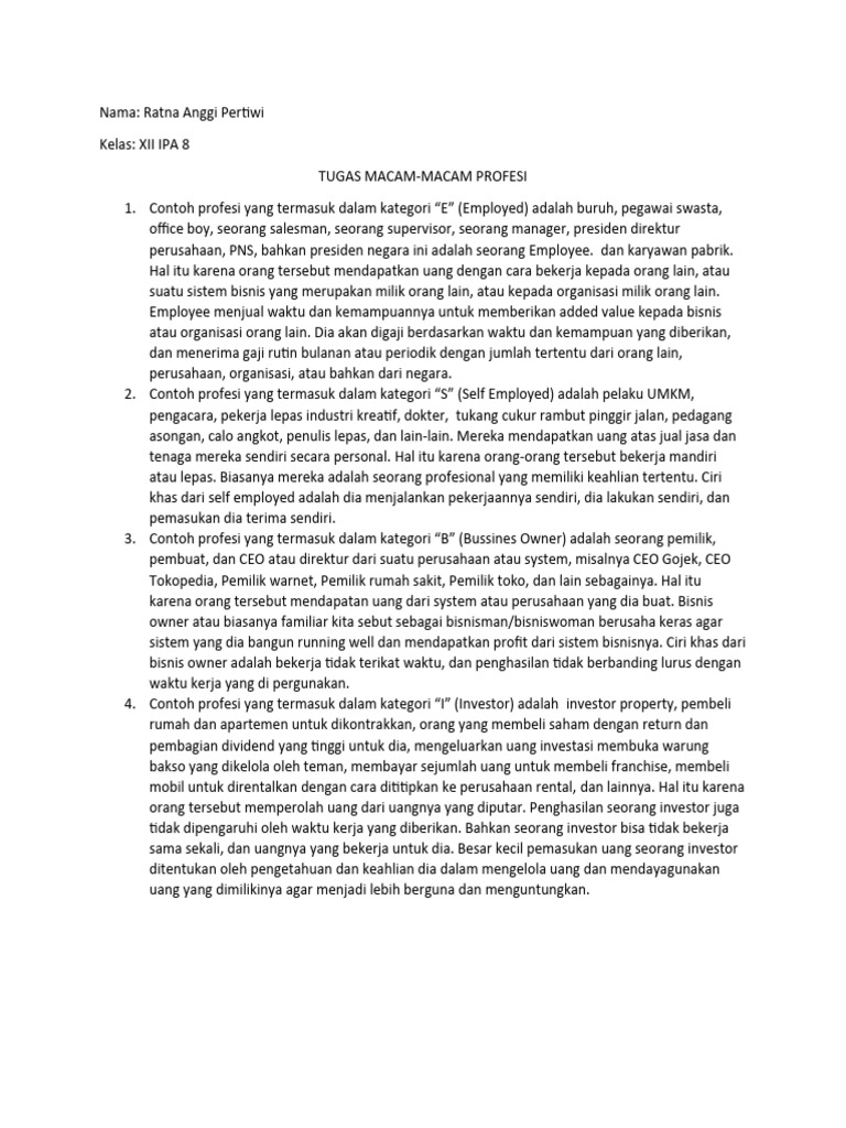 Macam Macam Profesi | PDF