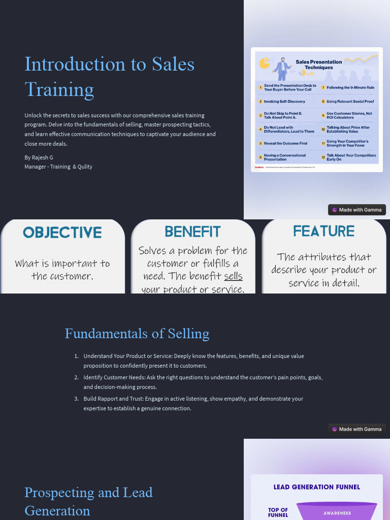 Introduction to Sales Training | PDF | Sales | Negotiation