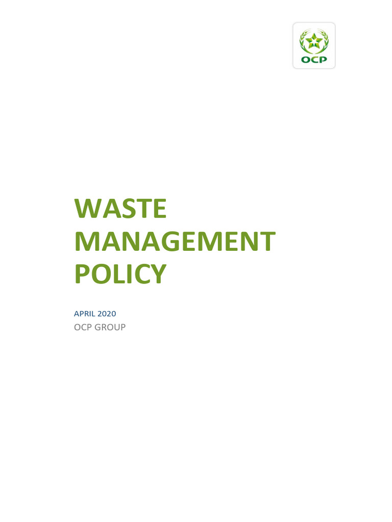 Waste Management Policy | PDF | Sustainability | Waste Management