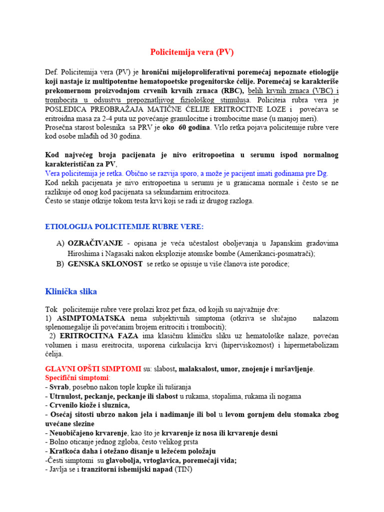 Policitemija Vera | PDF