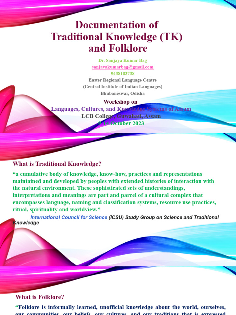 Documentation of Traditional Knowledge and Folklore | PDF | Traditional ...