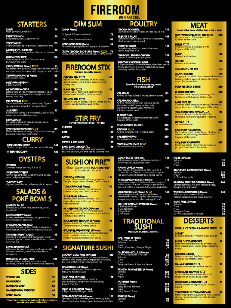 Fireroom Mall of Africa 1 | PDF | Sushi | Thai Cuisine
