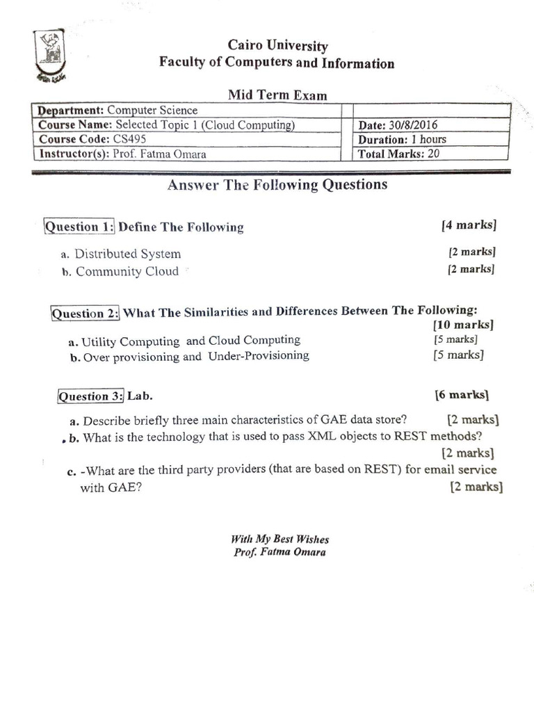 (Cloud) (MT 2016) | PDF