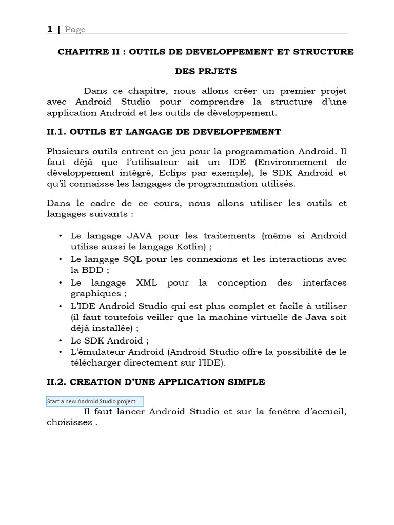 Chapitre Ii - 122741 | PDF | Android (Système d'exploitation) | Java (Langage de programmation)