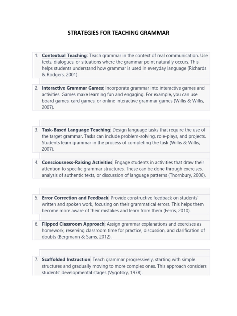 Strategies For Teaching Grammar | PDF | Second Language Acquisition | Learning