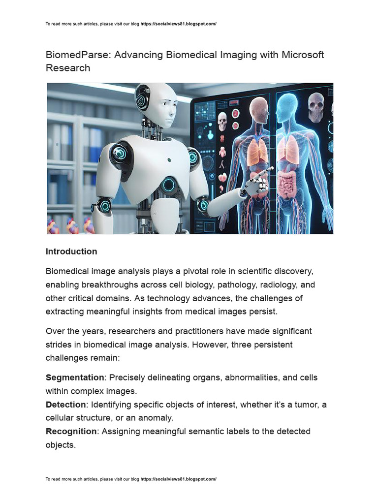 BiomedParse: Unified Biomedical Image Analysis | PDF | Image Segmentation | Medical Imaging