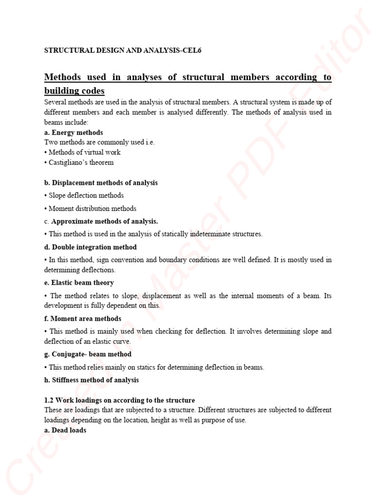 Structural Design And Analysis Cel6 Pdf Bending Beam Structure