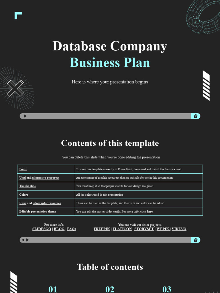 Database Company Business Plan by Slidesgo | PDF | Marketing | Business ...