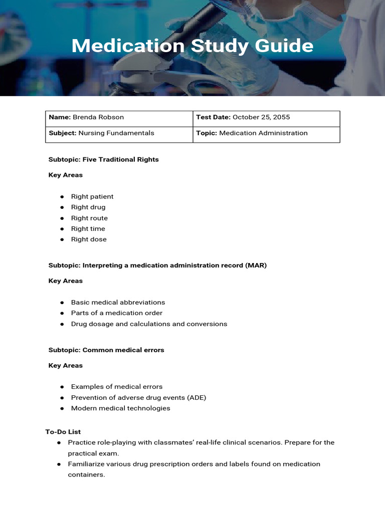 Medication Administration Study Guide | PDF | Wellness