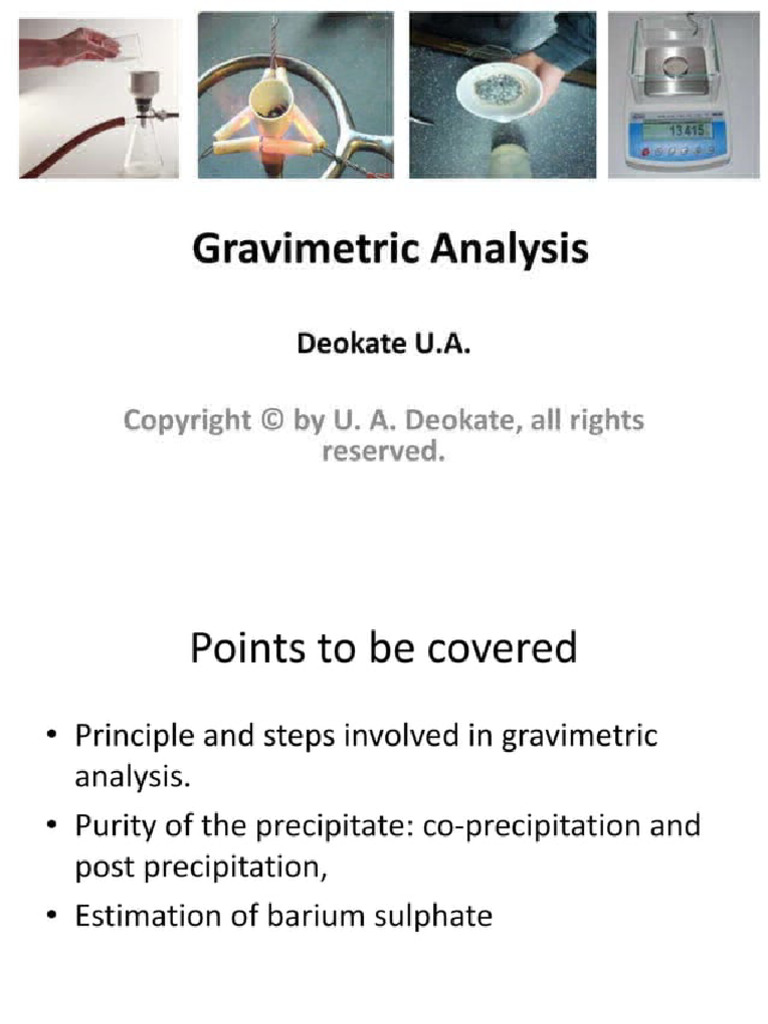 Gravimetric Analysis CHEA | PDF