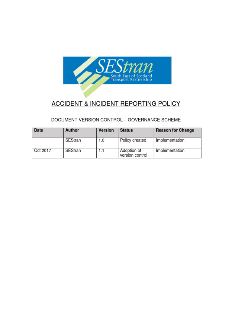 Accident and Incident Reporting Policy 2 | PDF | Occupational Safety ...