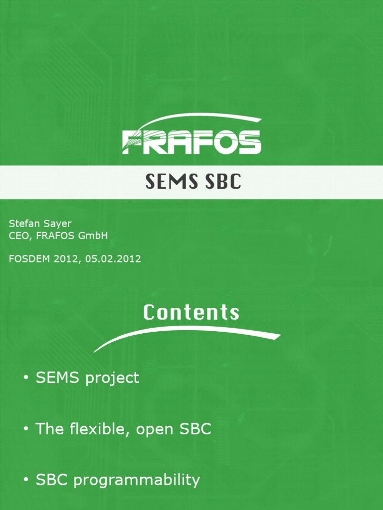 2012 Fosdem Sayer Sems SBC | PDF | Session Initiation Protocol | Computer Engineering