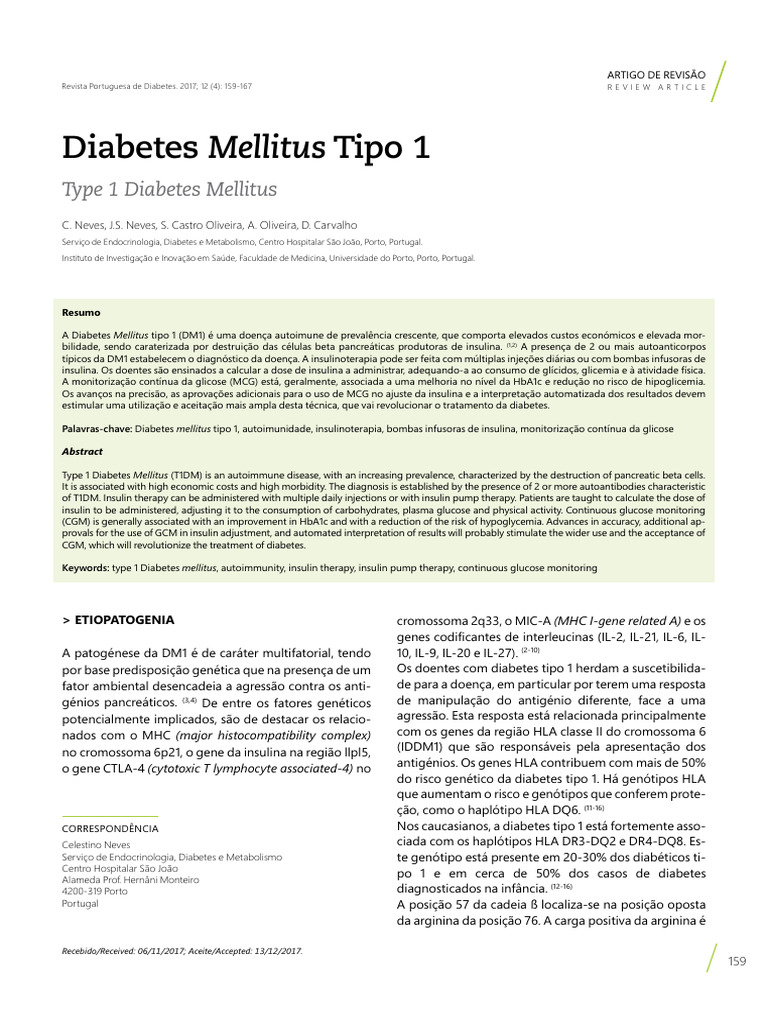 Diabetes Mellitus Tipo 1 | PDF | Diabetes | Hipoglicemia