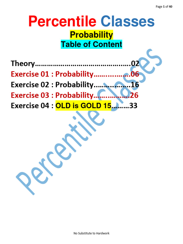 Probability Theory and Exercises Guide | PDF | Probability Theory | Mathematics
