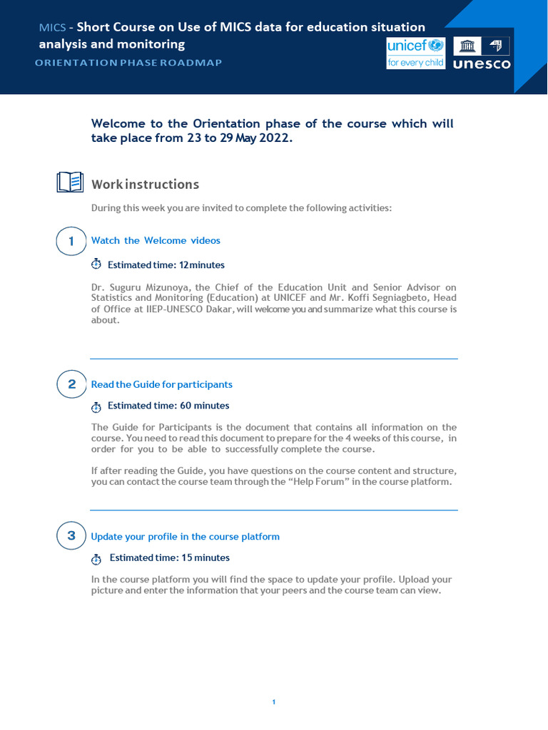 MICS OrientationPhaseRoadmap | PDF | Cyberspace | Computing