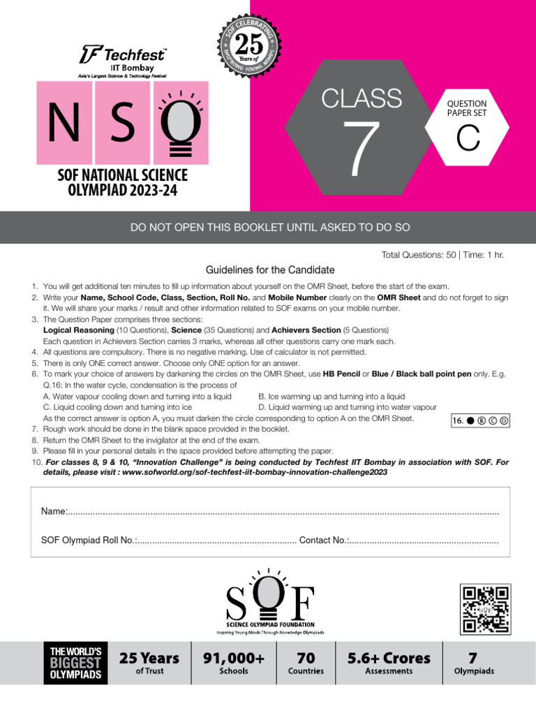 NSO SET-C Class-7 | PDF | Digestion | Rust