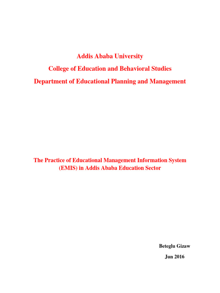 Beteglu Gizaw EMIS | PDF | Information | Policy