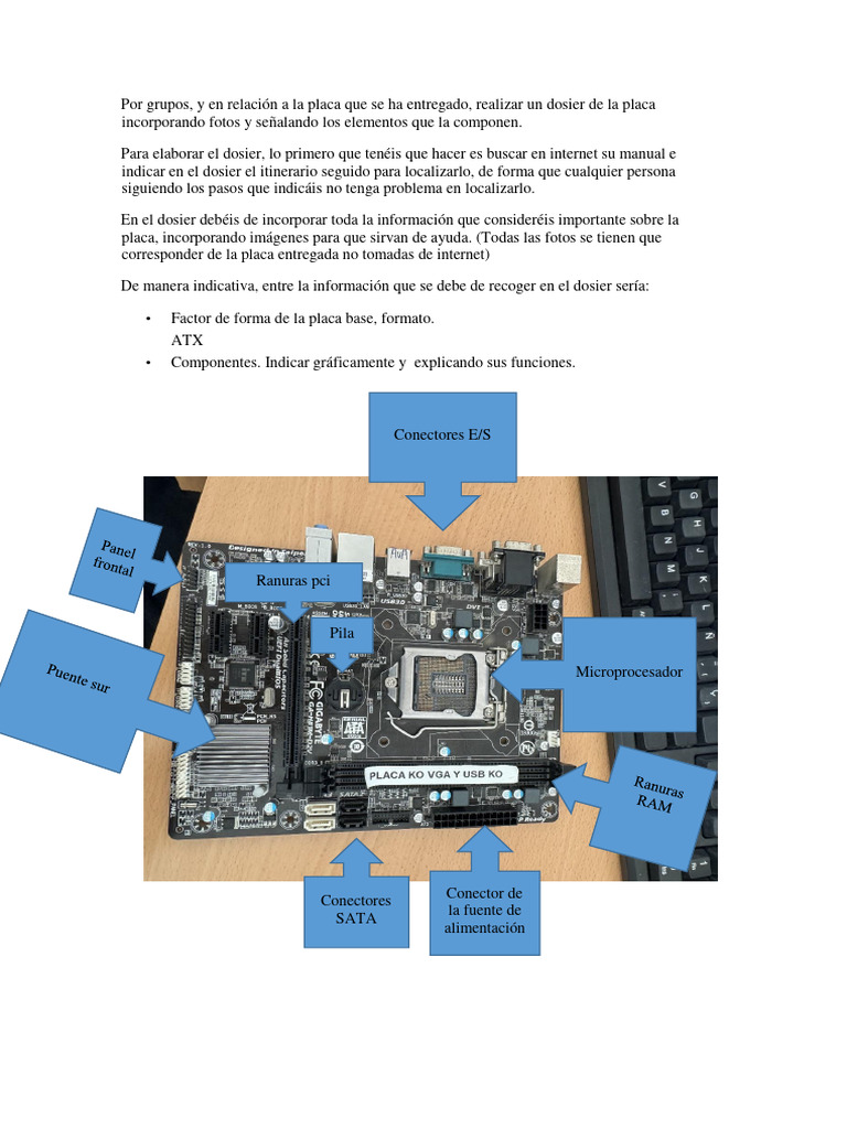 Trabajo Grupo Placa Base | PDF | Hardware de la computadora | Bienes manufacturados