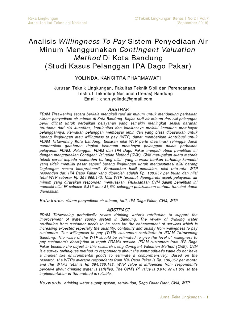 Validias & Reliabilitas WTP | PDF | Bisnis | Teknologi & Rekayasa