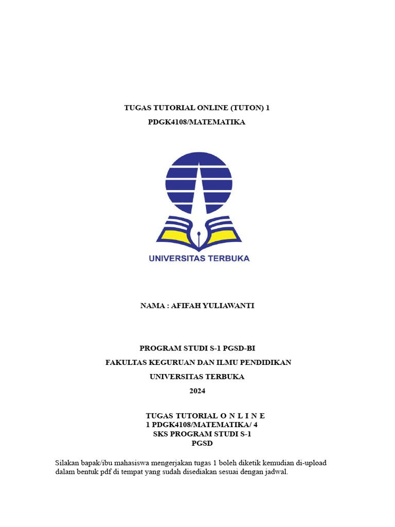 Tugas 1 MTK Ut | PDF