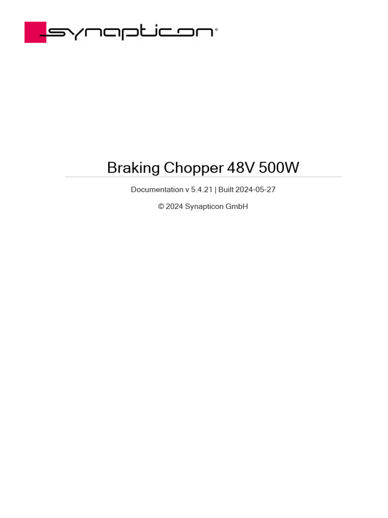 SOMANET Braking Chopper 48V 500W | PDF | Power Supply | Electrical ...