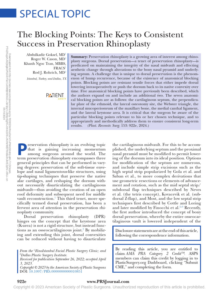 The Blocking Points The Keys To Consistent.16 | PDF | Human Nose ...