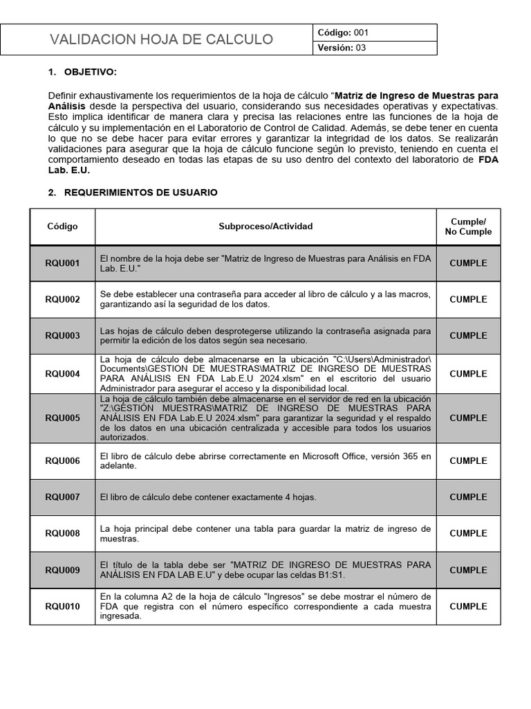 Requerimientos de Usuario Hoja de Calculo | Descargar gratis PDF | Hoja de cálculo | Contraseña