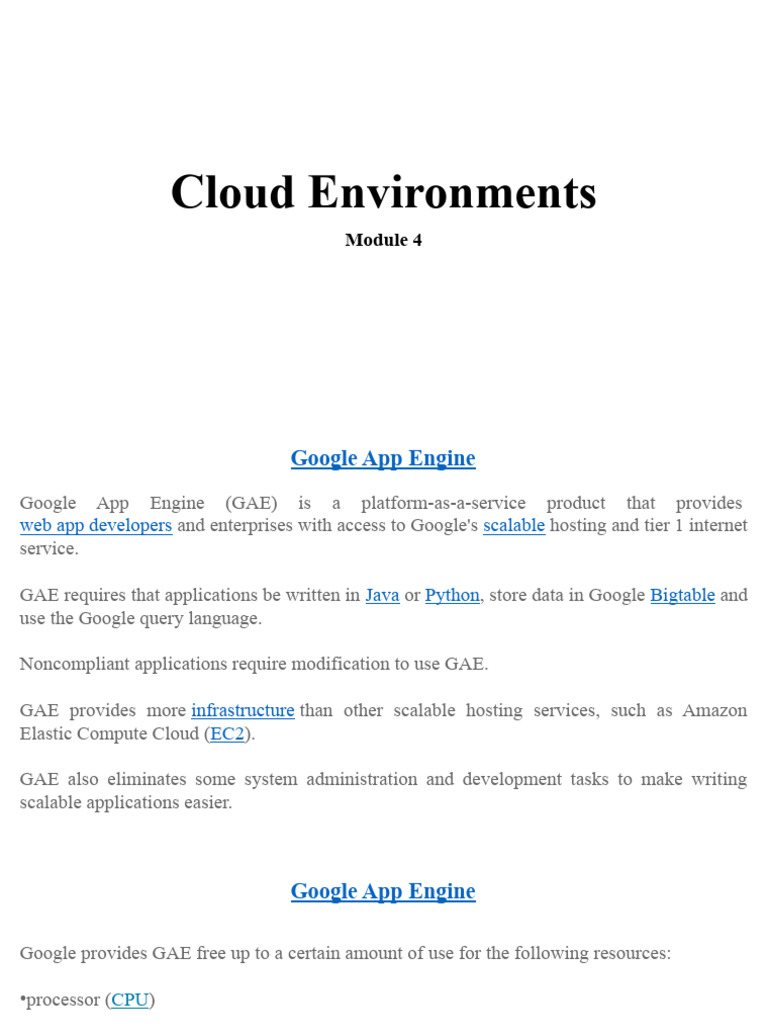 5-Module 4 - Cloud Environment Google App Engine, AWS, Azure - Open Source-14-03-2024 | PDF ...