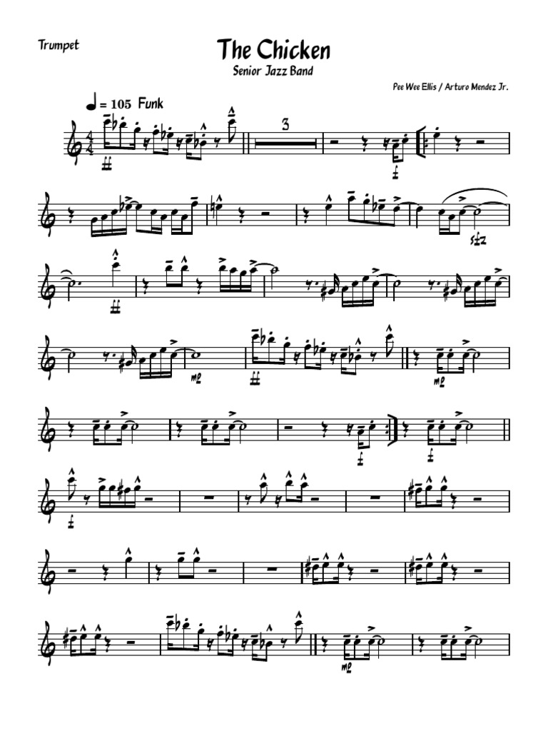 The Chicken Pee Wee Ellis The Chicken-Trumpet | PDF | Jazz | African ...