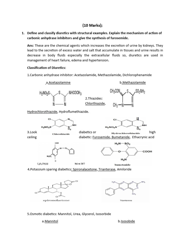 Diuretics: Definition and Classification | PDF | Angiotensin | Vasodilation