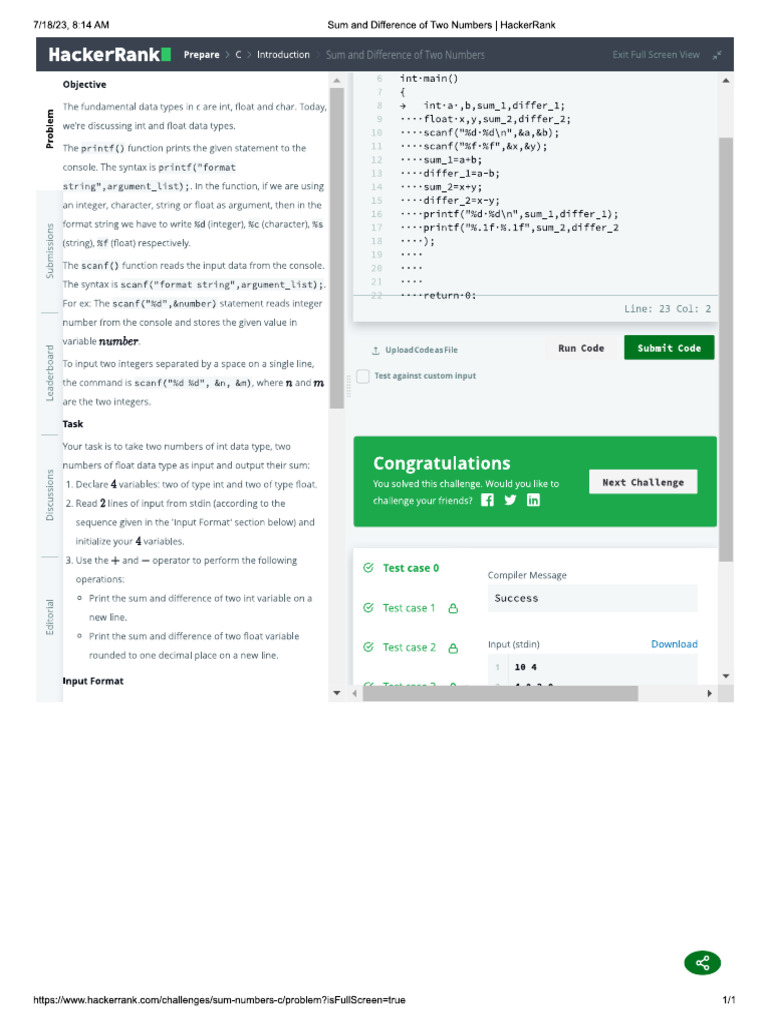 Sum and Difference | PDF