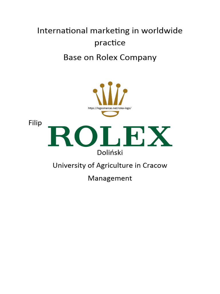 International Marketing in Worldwide Practice Based On Rolex Company ...