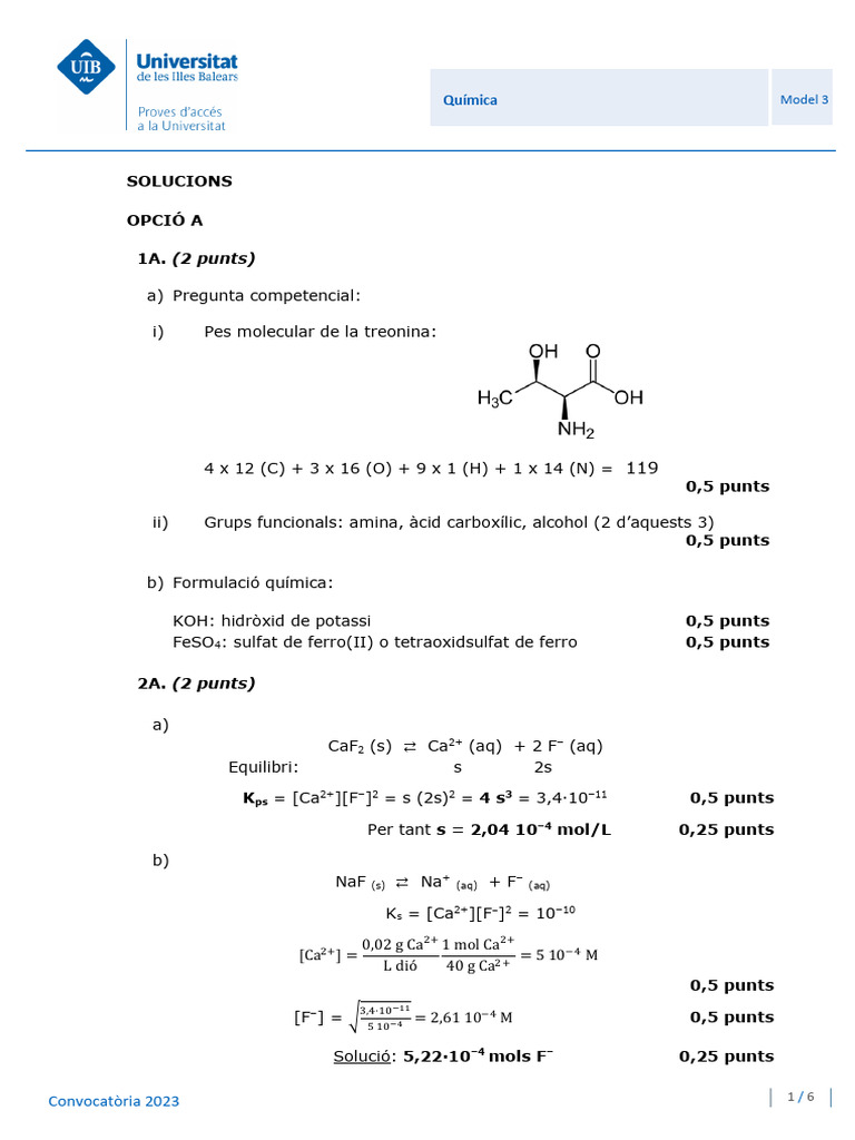Criteris Quimica Jul 2023 | PDF