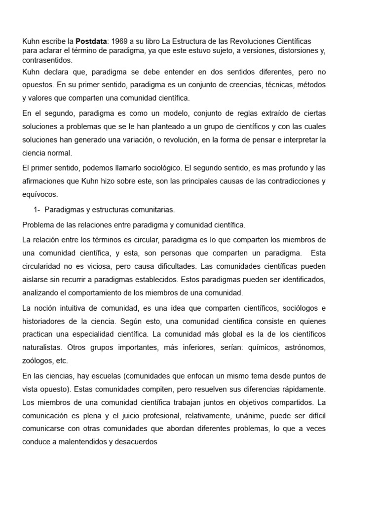 Posdata | PDF | Paradigma | Teoría